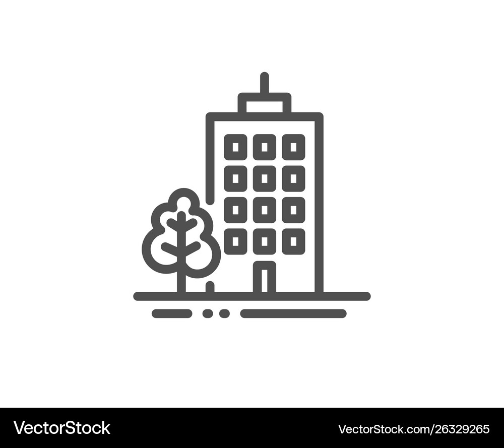 Skyscraper buildings line icon city architecture Vector Image