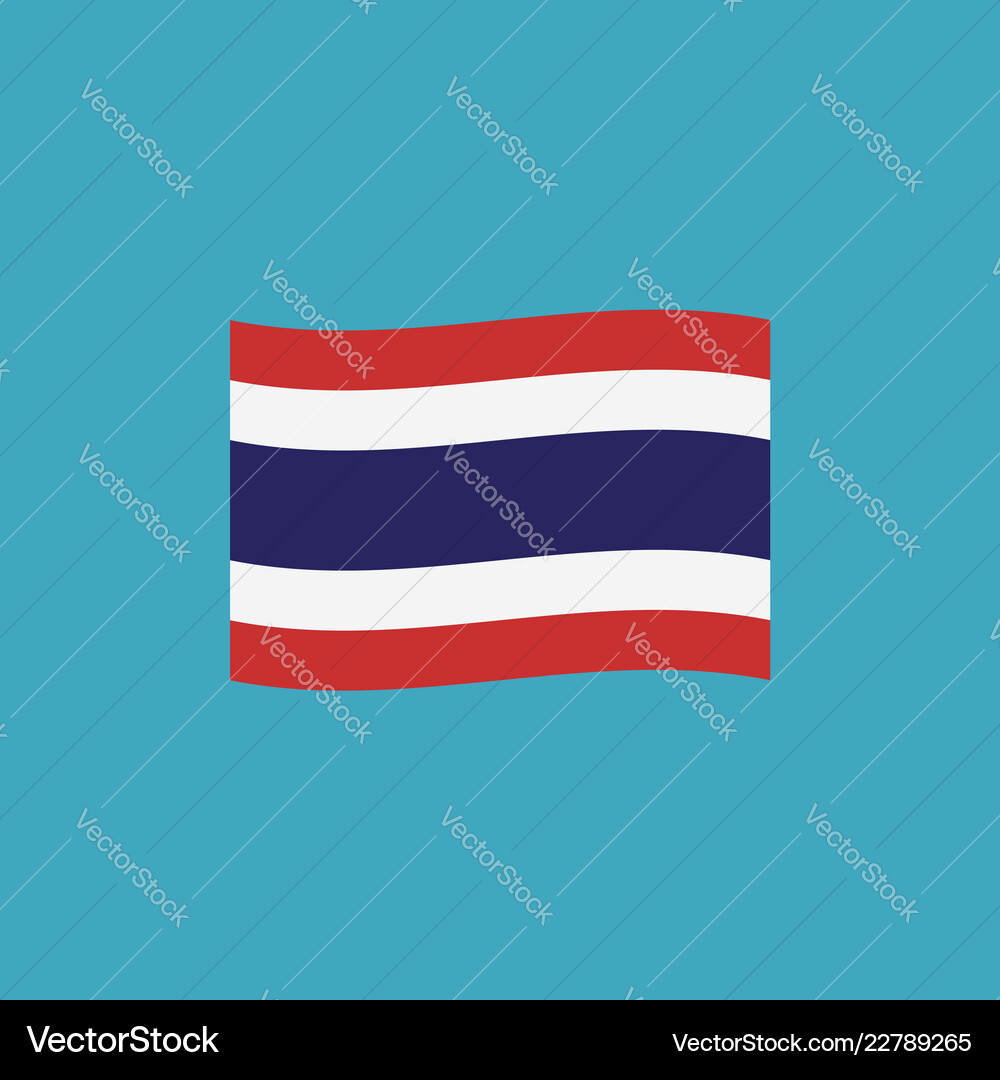 Thailand flag icon in flat design Royalty Free Vector Image