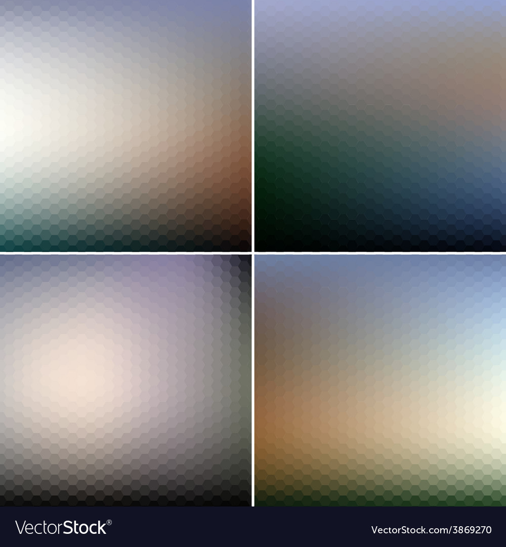 Abstract blurred hexagonal backgrounds set Vector Image