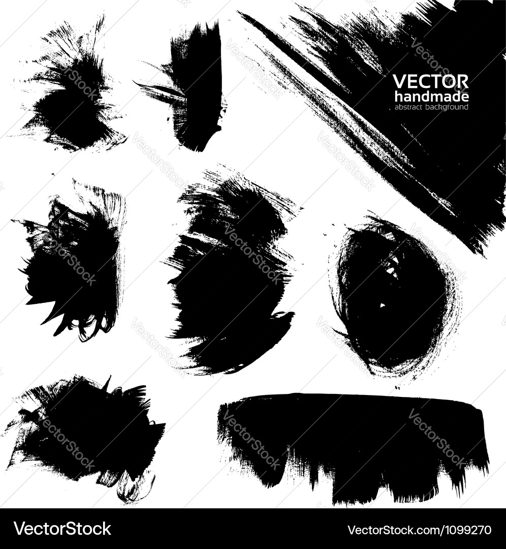 Abstract color banner set draw by brush Royalty Free Vector