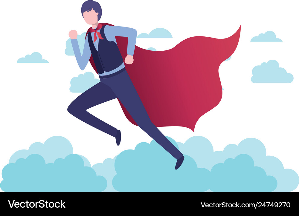 Businessman with hero coat character Royalty Free Vector