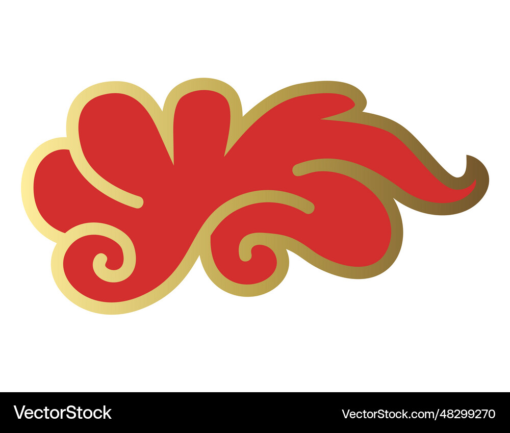 Clouds chinese style red and gold Royalty Free Vector Image