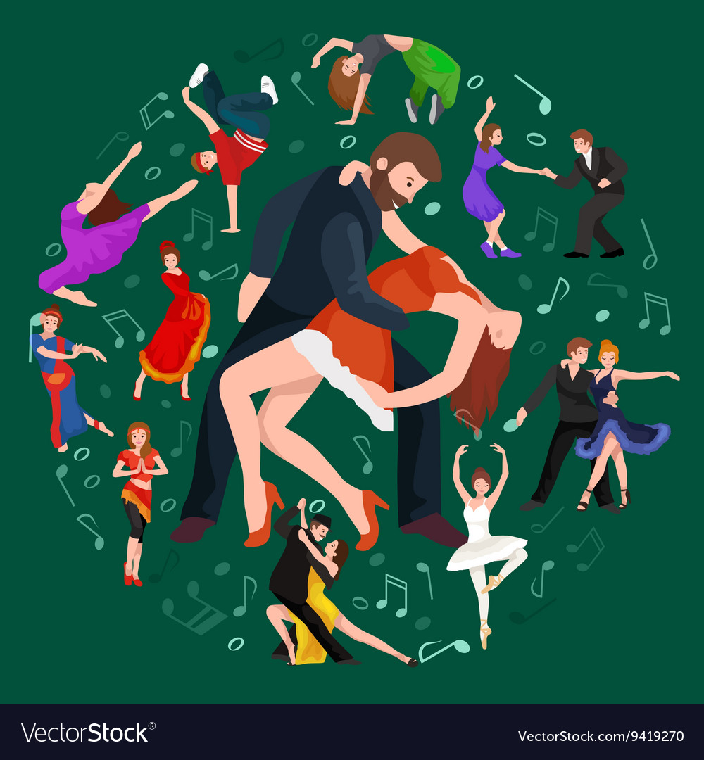 Couple Dancing Kizomba In Bright Costumes Vector Image