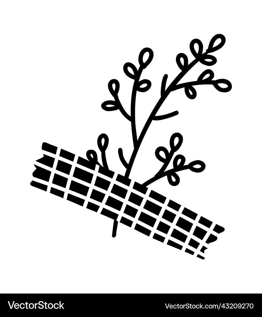 Doodle floral elements for bullet journal leaves Vector Image