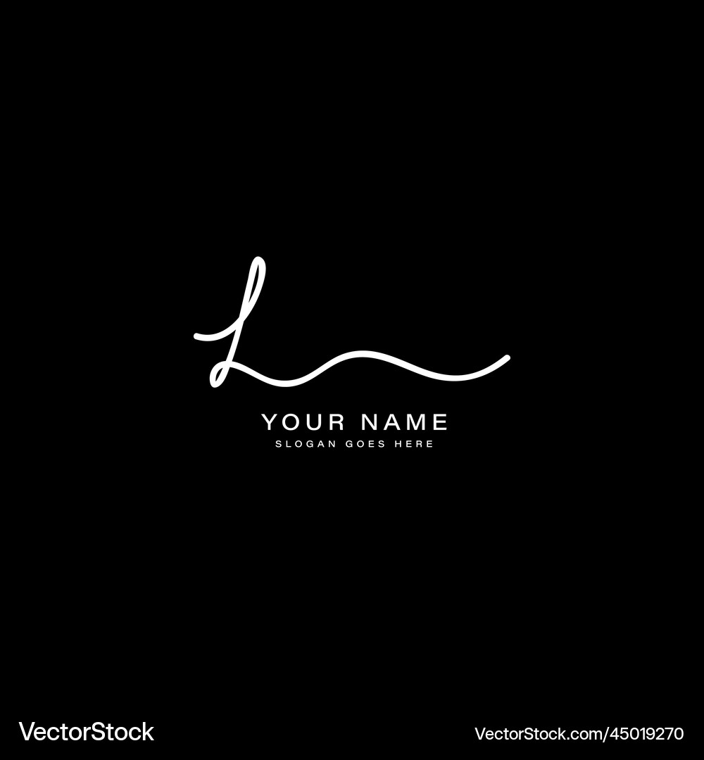 Initial letter l logo handwritten signature Vector Image
