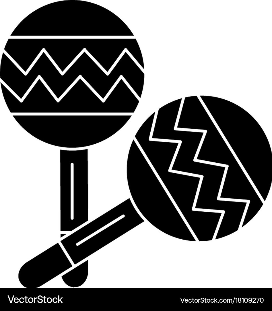 Maracas icon black sign Royalty Free Vector Image