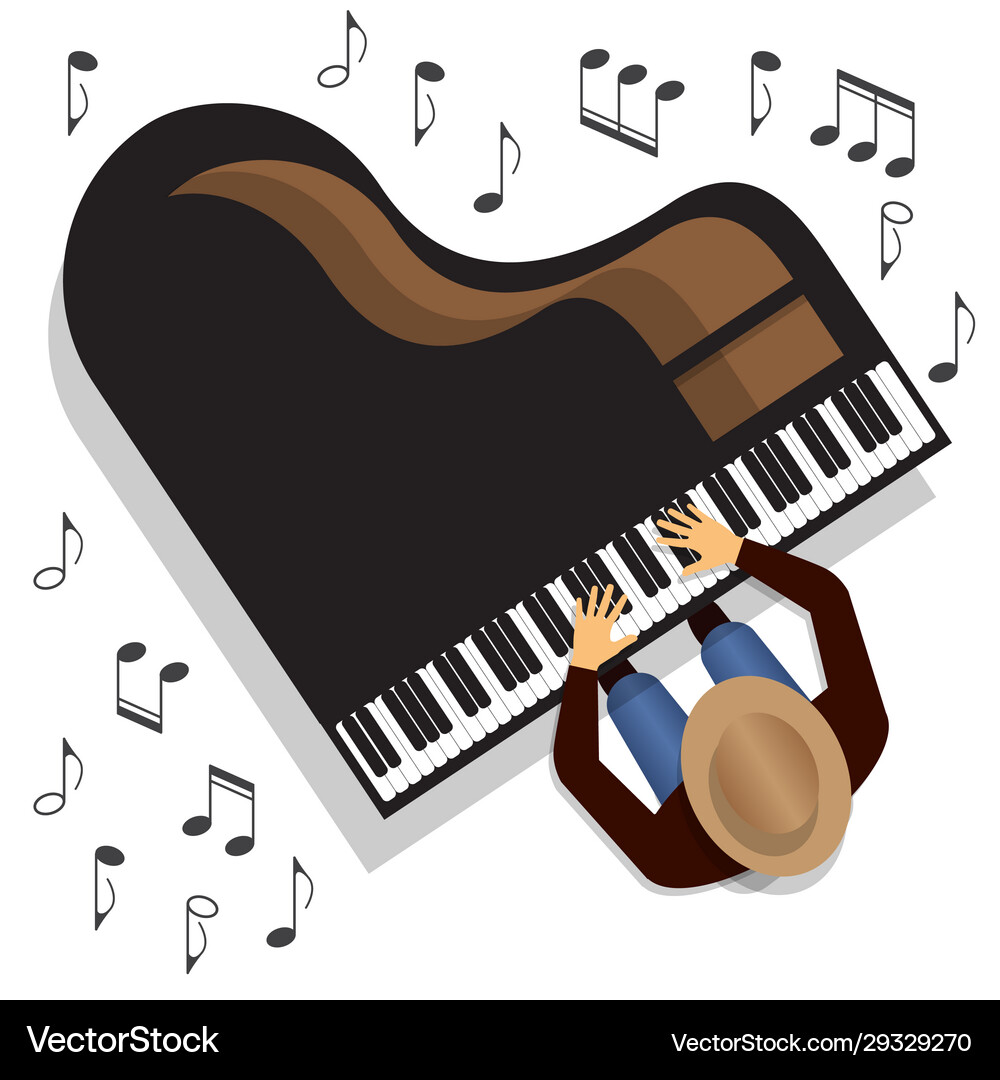 Musician playing piano Royalty Free Vector Image