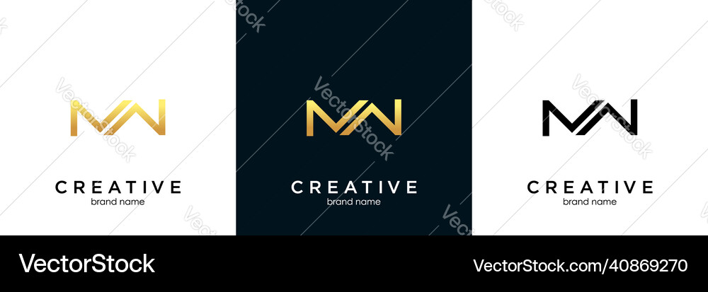 Mw logo design letter logo template Royalty Free Vector