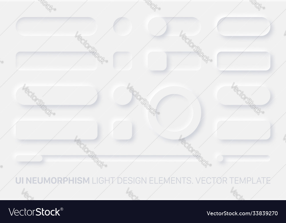 Neumorphic app light ui design elements set Vector Image Neumorphic app light ui design elements set Vector Image