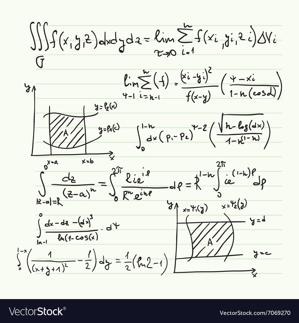 Pattern with mathematical formulas Royalty Free Vector Image