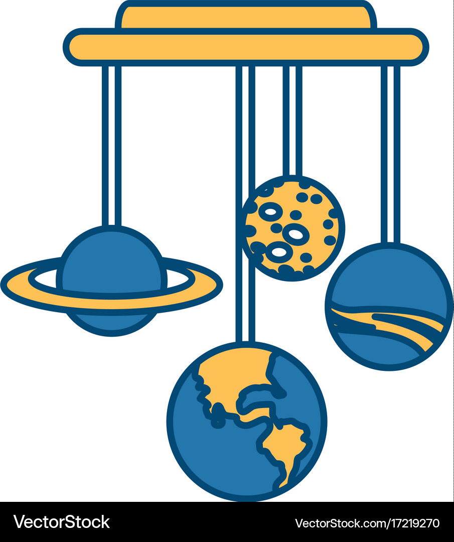 Planets of galaxy hanging Royalty Free Vector Image