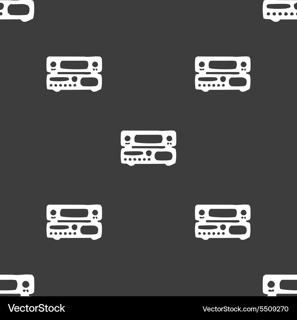 Radio receiver amplifier icon sign seamless Vector Image