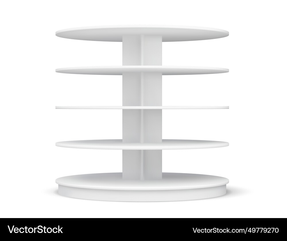 Round shelf shop display stand rack showcase Vector Image