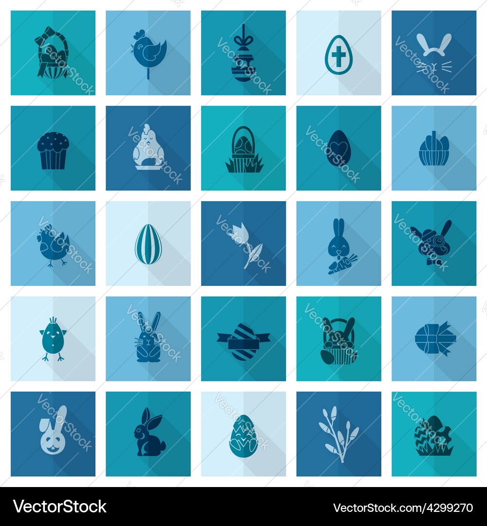 Set of the easter icons Royalty Free Vector Image