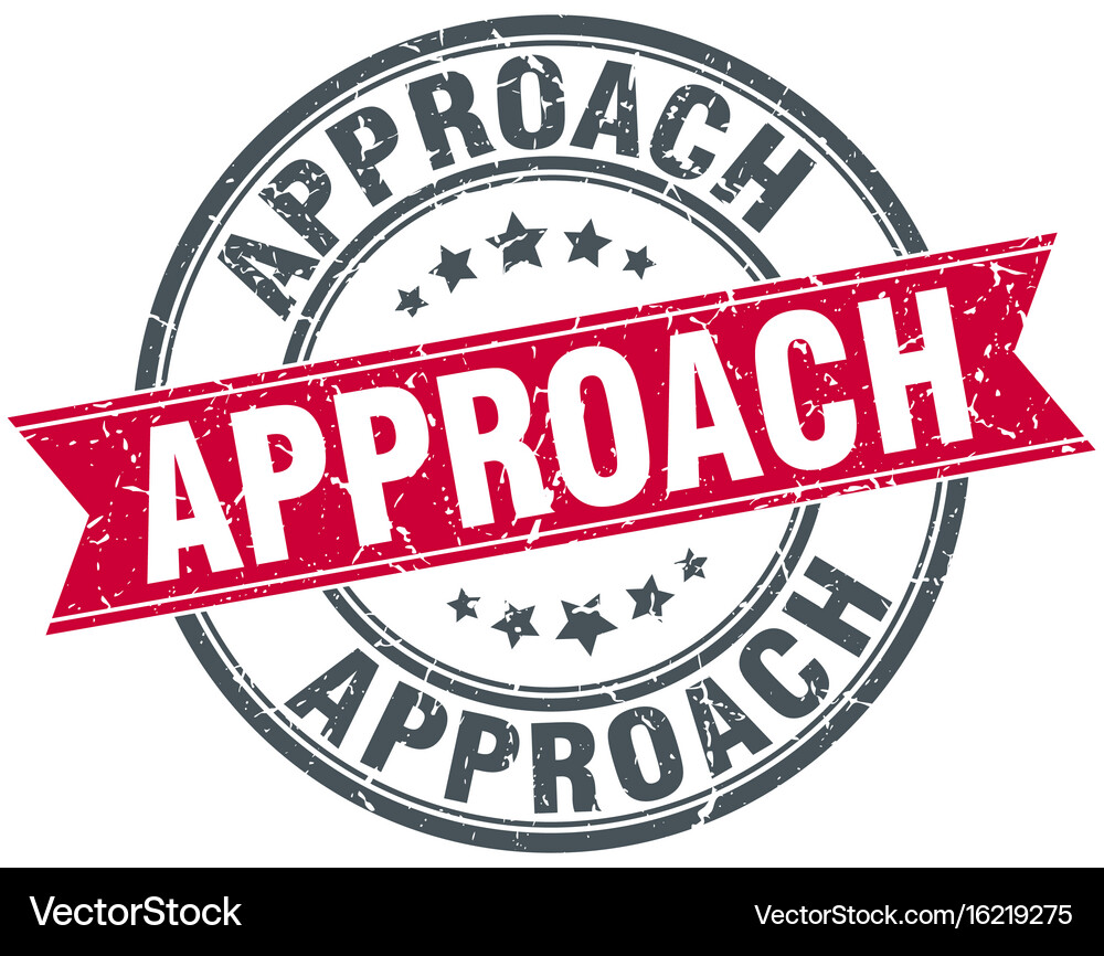 Approach round grunge ribbon stamp Royalty Free Vector Image