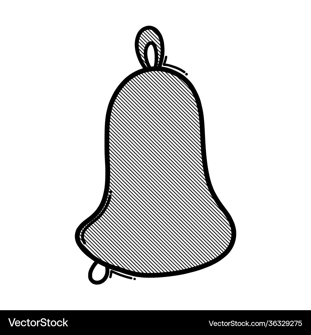 Bell doodle icon drawing sketch hand drawn line Vector Image