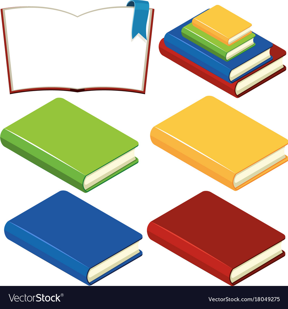 Books With Different Color Covers Royalty Free Vector Image