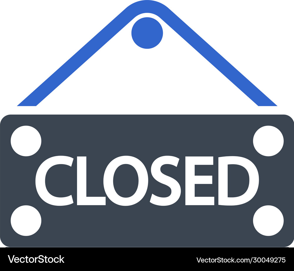 Closed sign door icon Royalty Free Vector Image