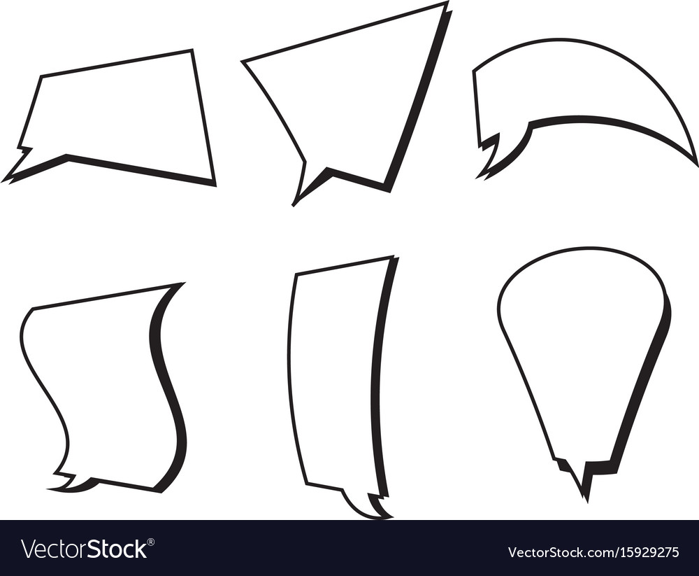 Comic text boxes set speech bubbles Royalty Free Vector