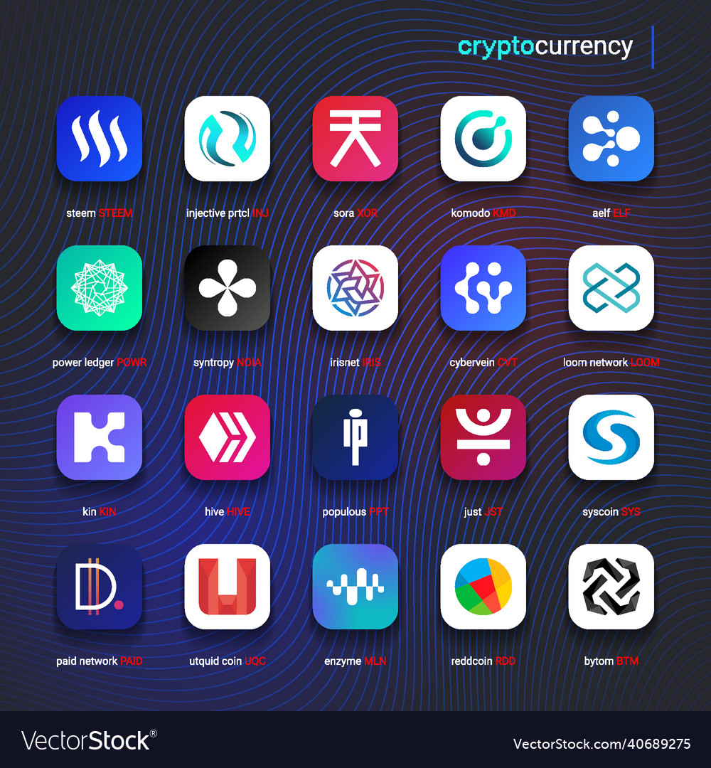 Crypto currency coins digital payment system Vector Image