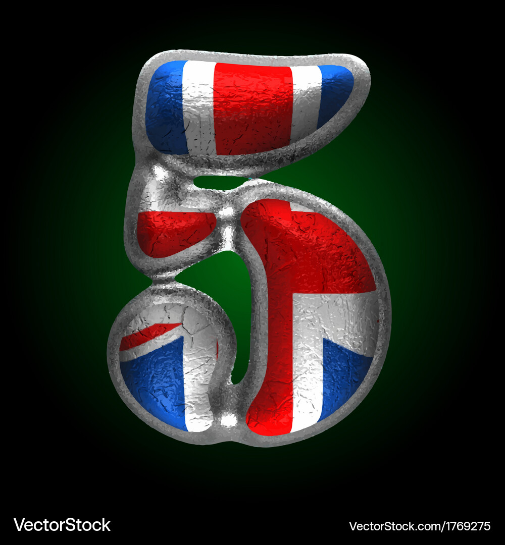 Great britain metal figure 5 Royalty Free Vector Image