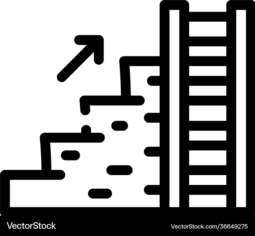 Ladder and stair line icon Royalty Free Vector Image