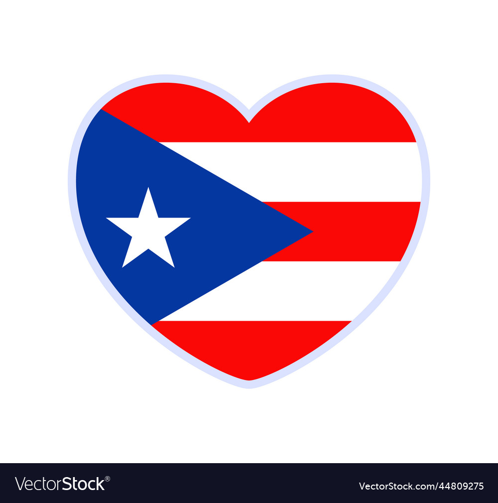 Puerto rico flag in a shape of heart icon flat Vector Image