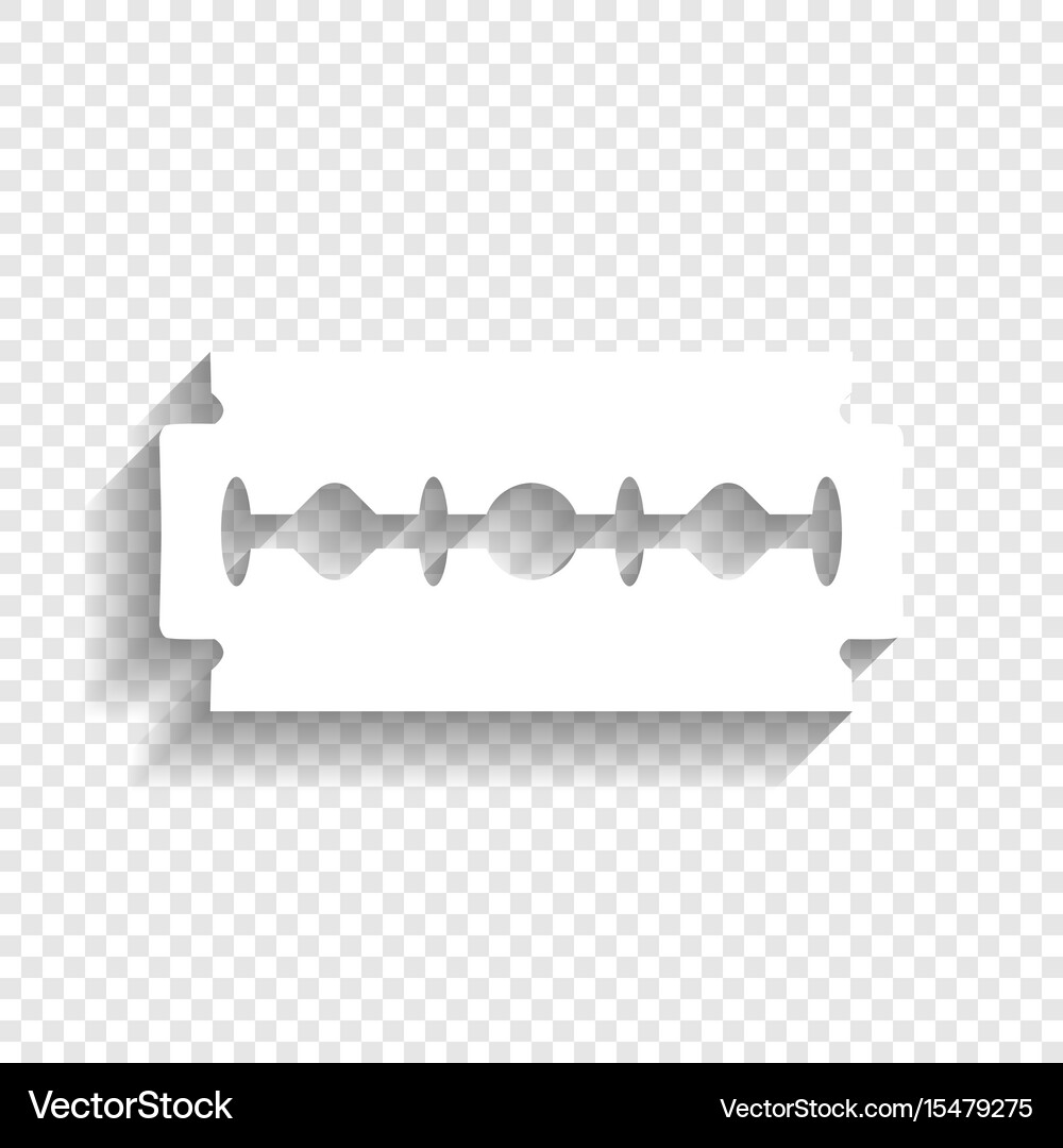 Razor blade sign white icon with soft Royalty Free Vector