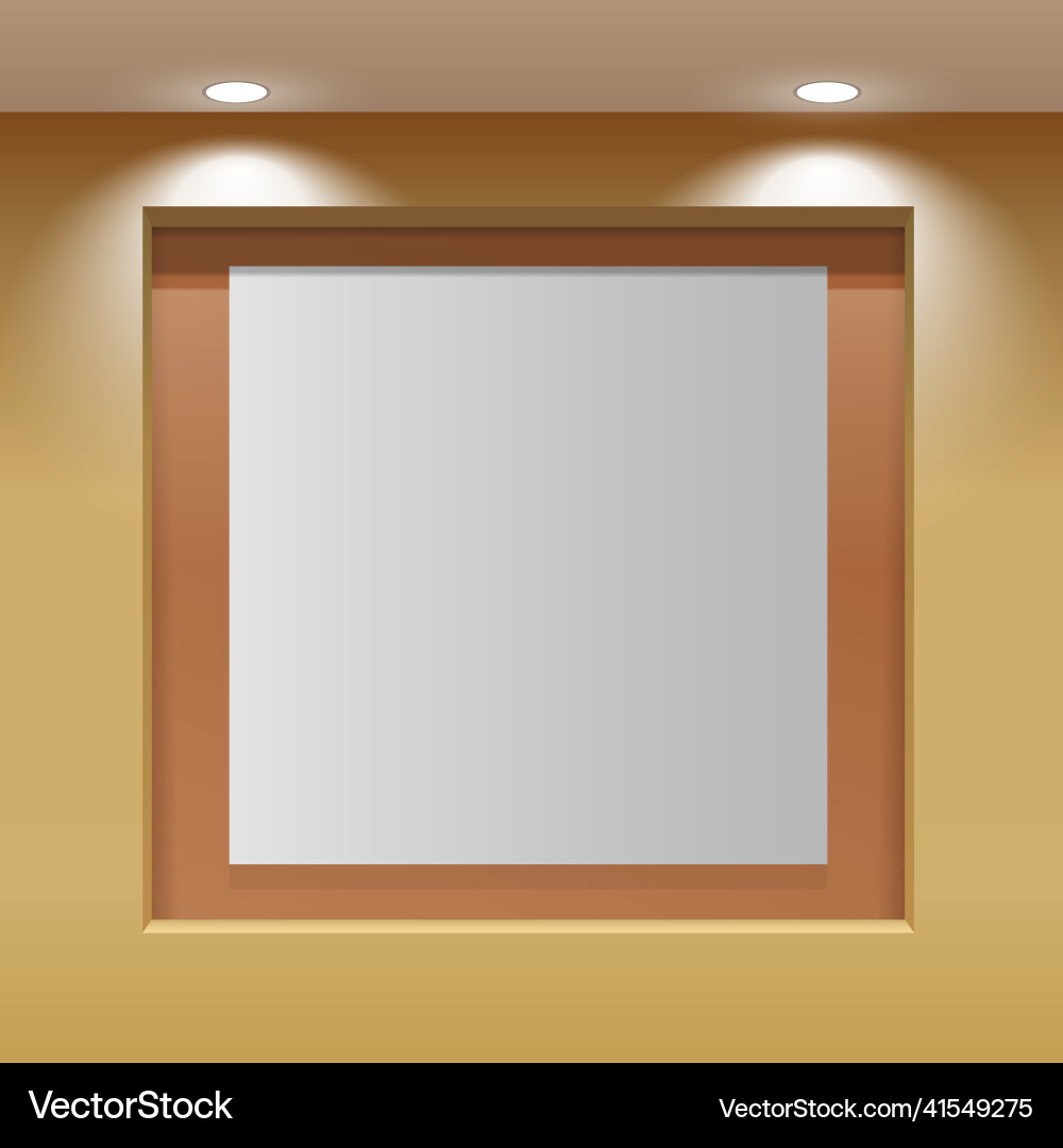 Showroom panel square poster hanging on the wall Vector Image
