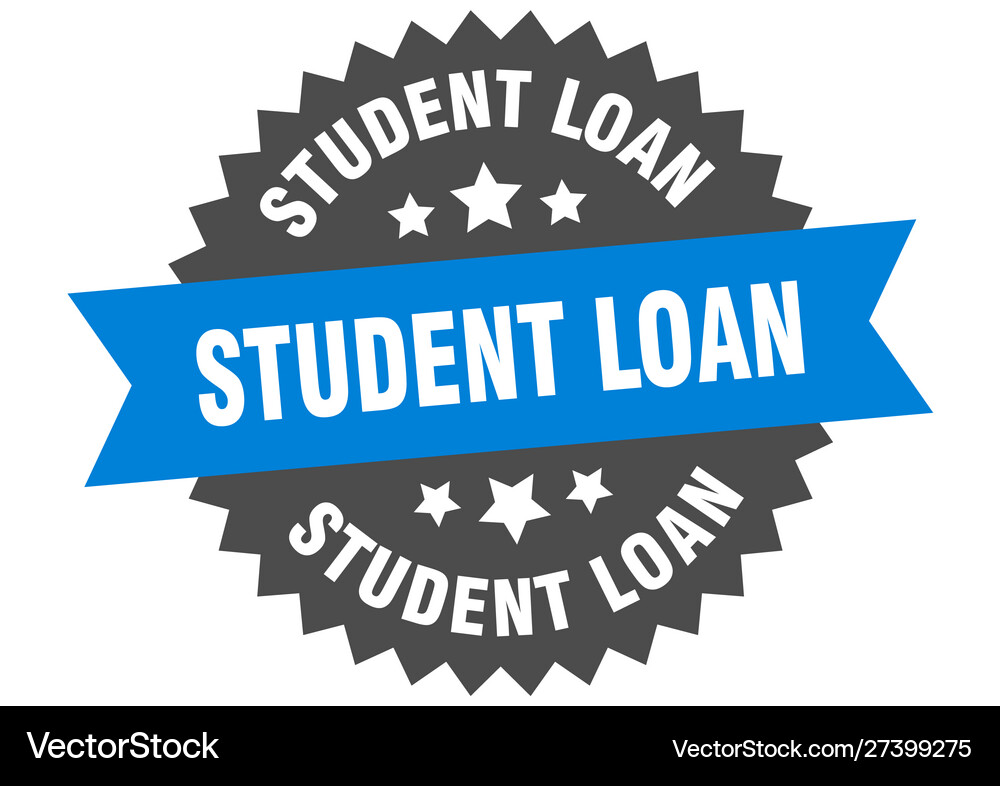 Student loan sign blue-black Royalty Free Vector Image