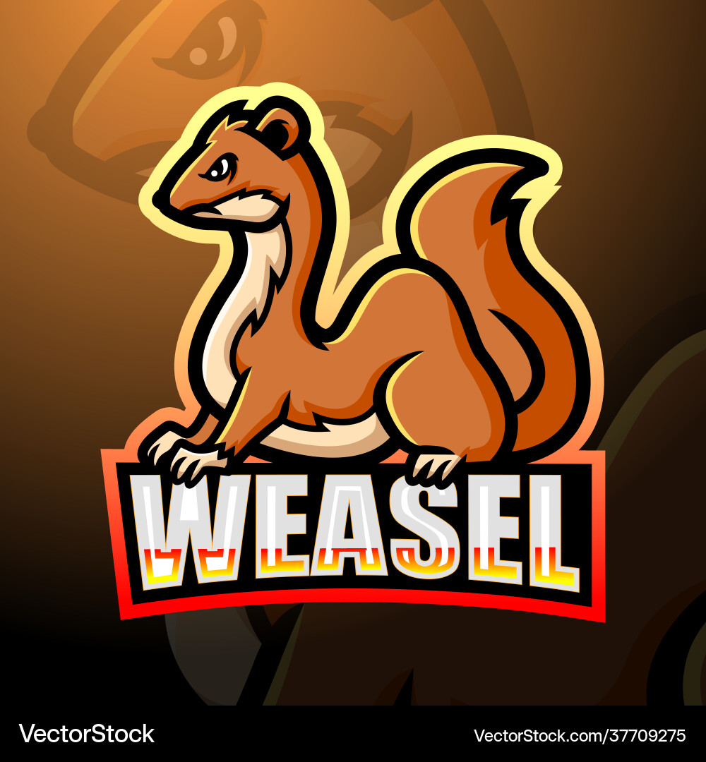 Weasel esport logo mascot design Royalty Free Vector Image