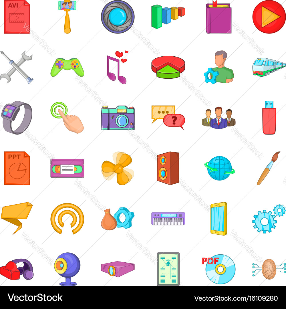 Application for gadget icons set cartoon style Vector Image