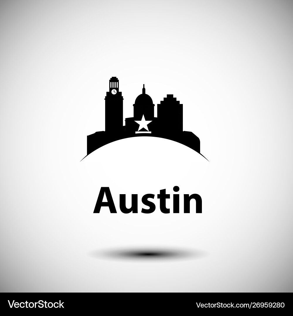 Austin usa detailed silhouette Royalty Free Vector Image