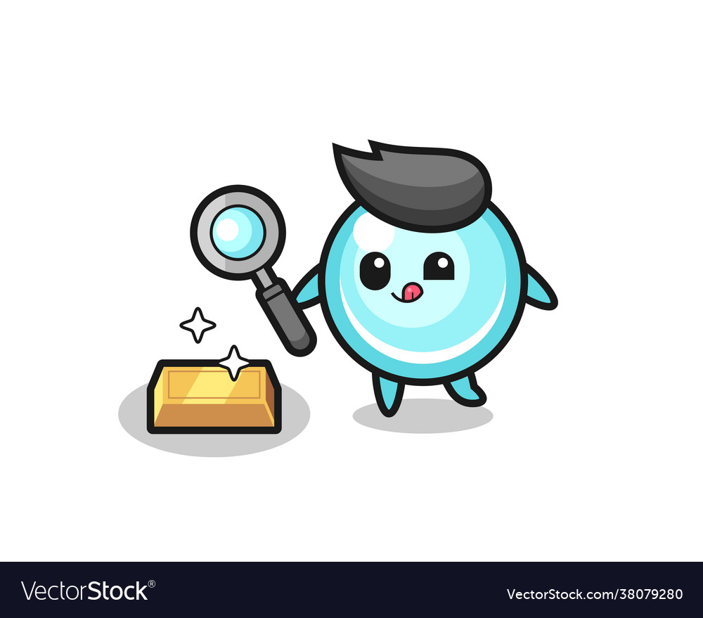 Bubble character is checking authenticity Vector Image