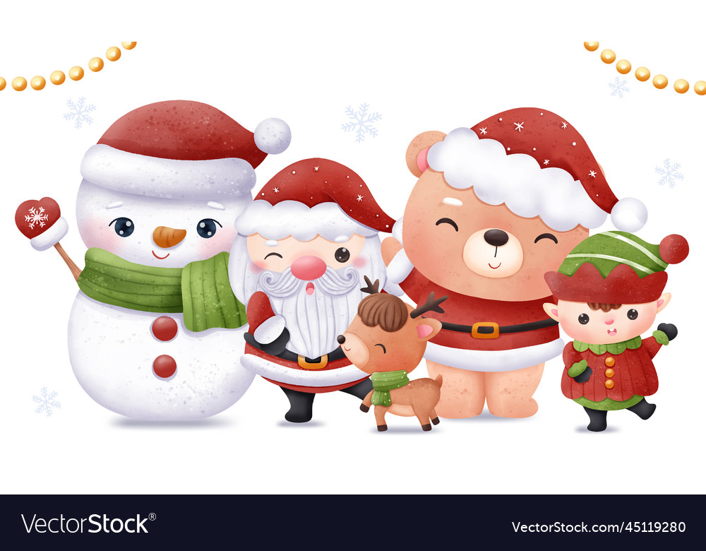 Christmas santa and friends Royalty Free Vector Image