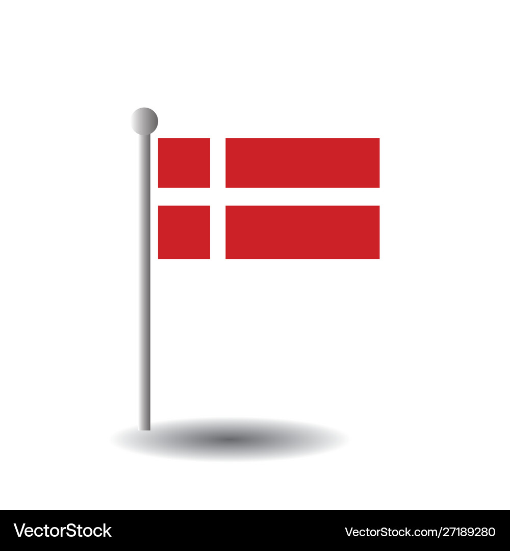 Denmark flag colors and proportion national Vector Image