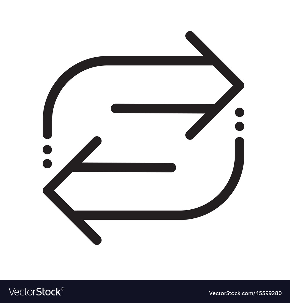 Double reverse arrow replace icon line black Vector Image Double reverse arrow replace icon line black Vector Image