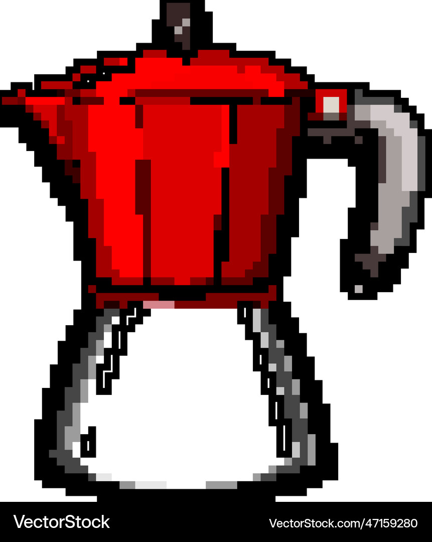 Espresso moka pot coffee game pixel art Royalty Free Vector