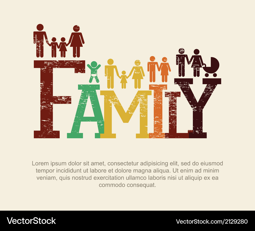 Family design over beige background Royalty Free Vector