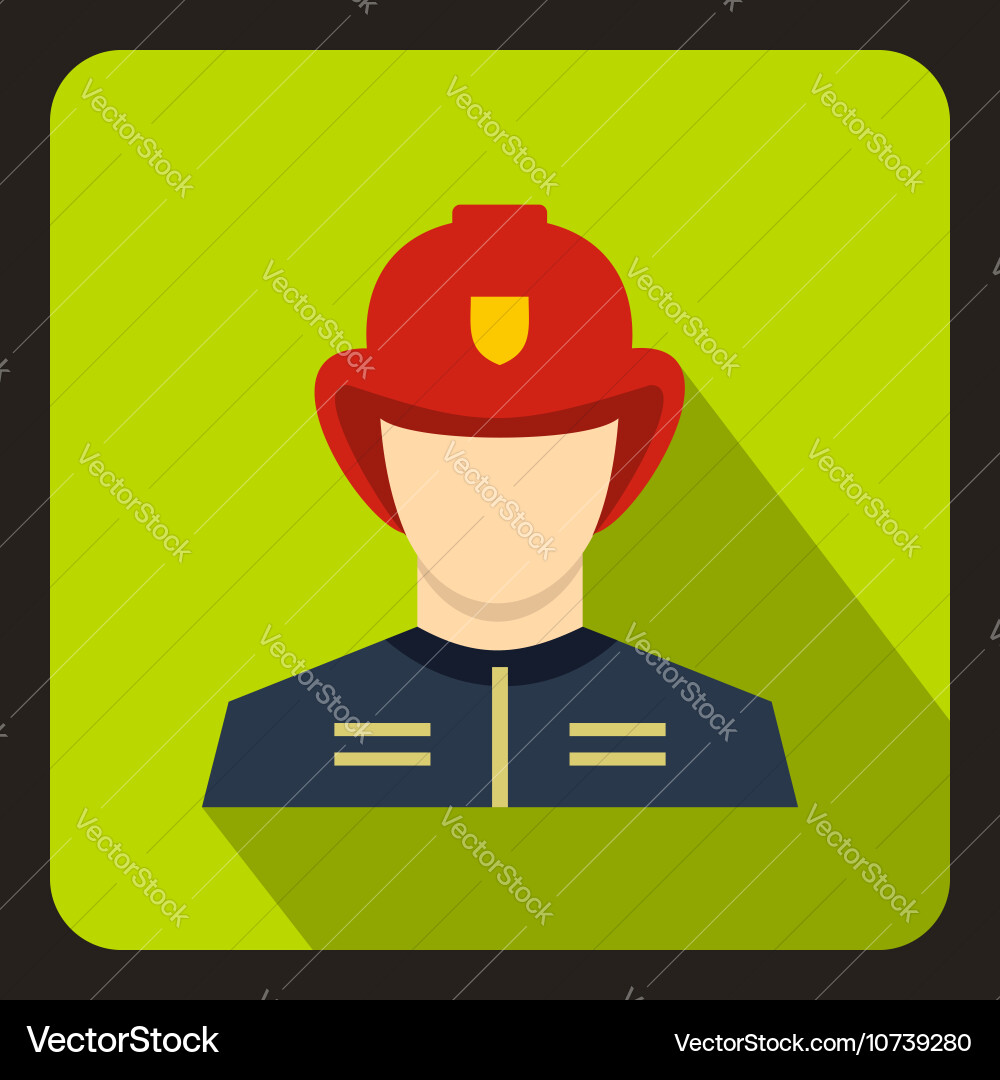 Fireman icon flat style Royalty Free Vector Image