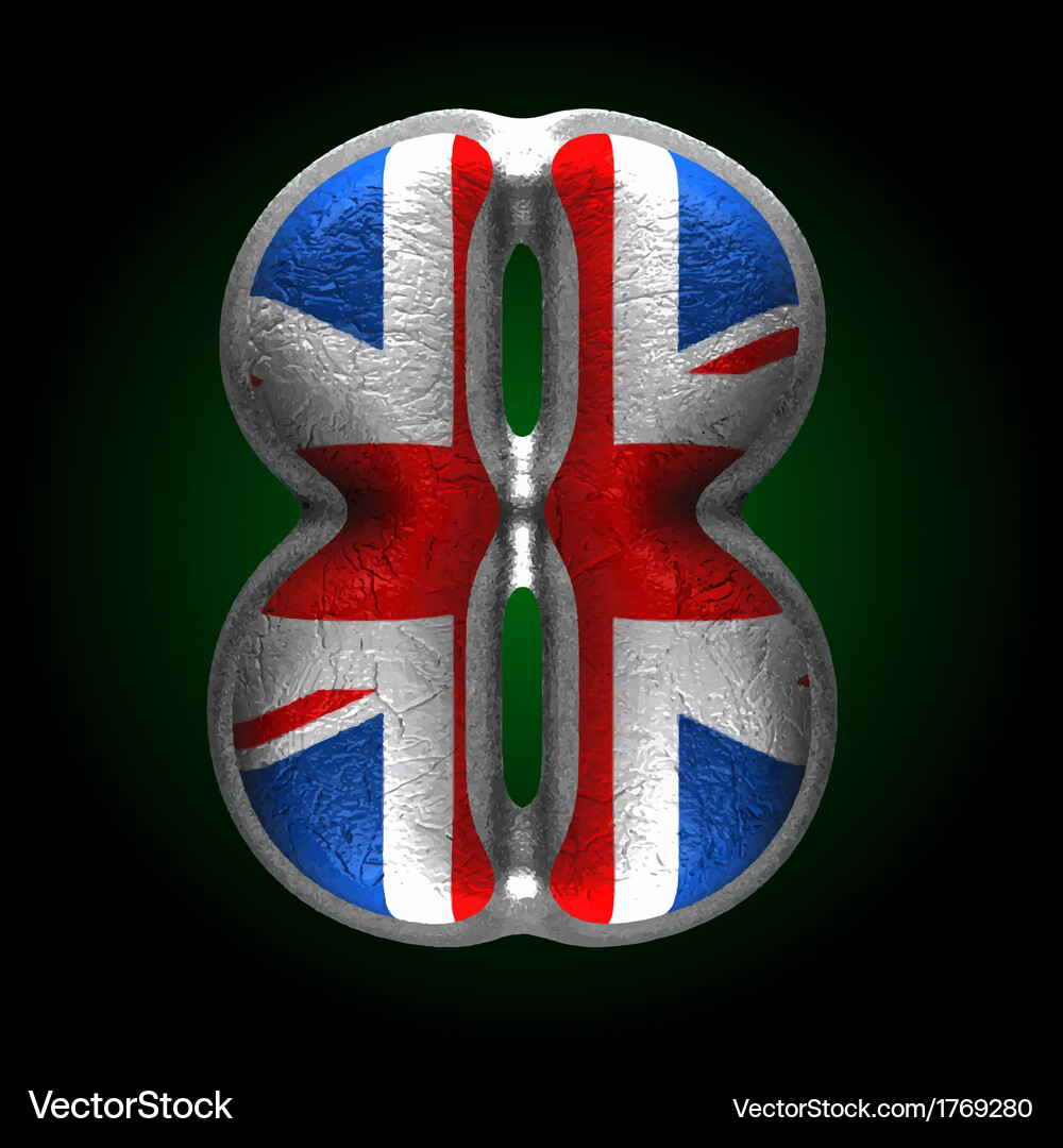 Great britain metal figure 8 Royalty Free Vector Image