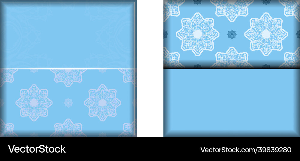Greeting card template in blue color Royalty Free Vector