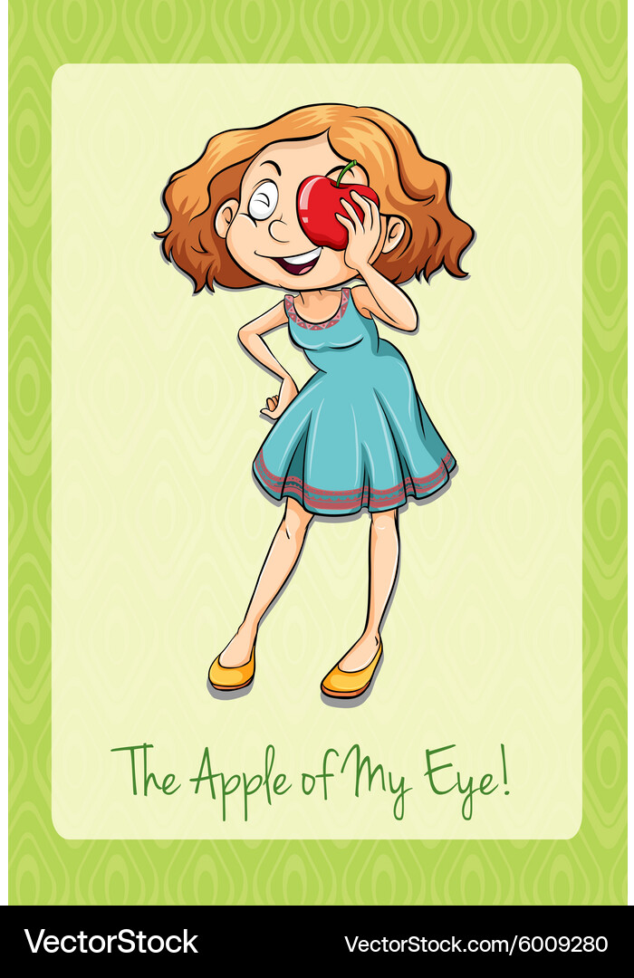 Idiom apple of my eye Royalty Free Vector Image