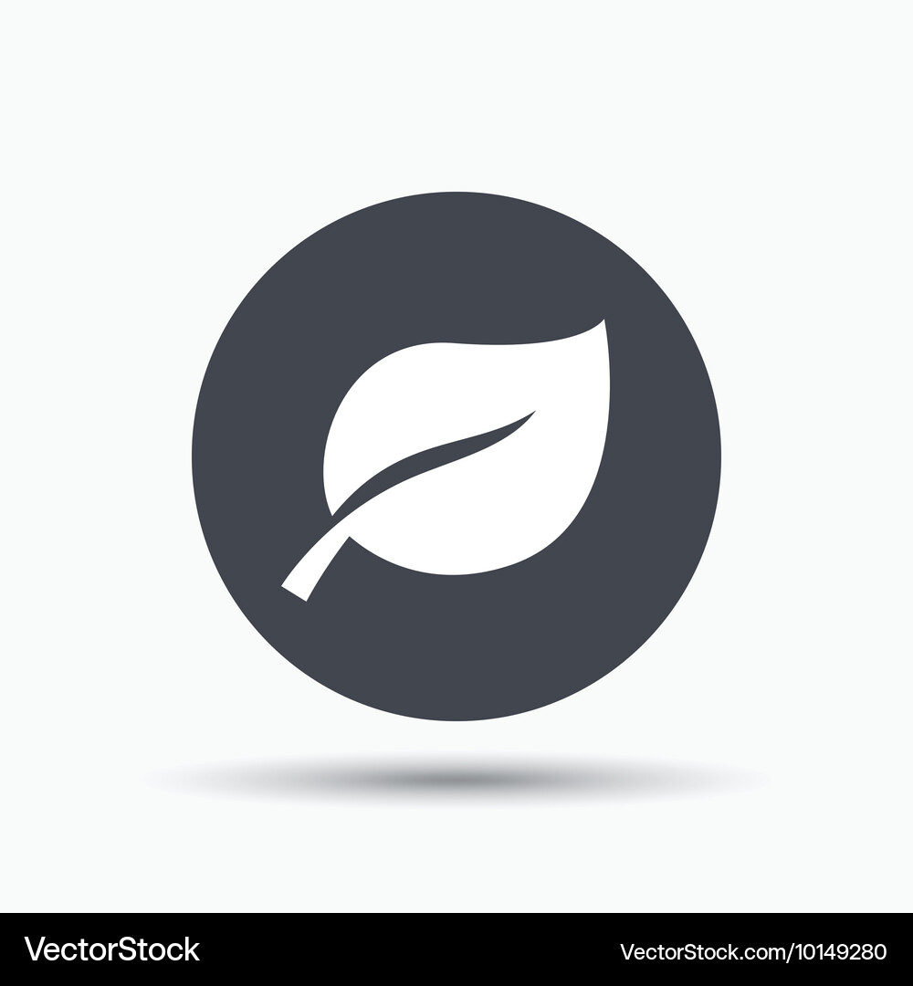 Leaf icon fresh organic product sign Royalty Free Vector