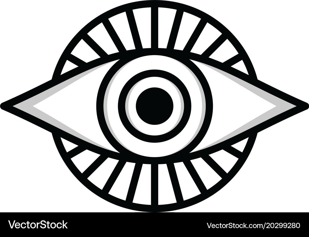 One eye sign symbol logo logotype Royalty Free Vector Image