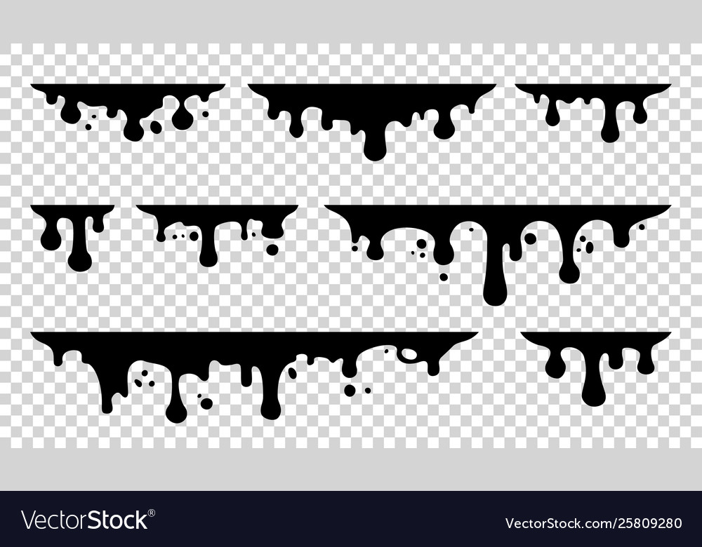 Paint dripping liquid flows Royalty Free Vector Image