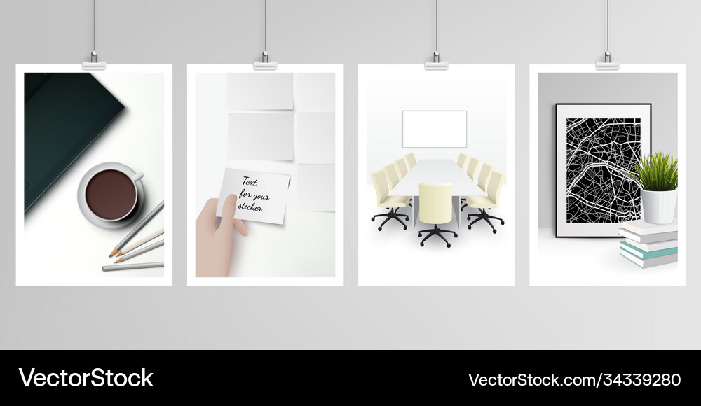 Realistic layouts a4 format mockup Royalty Free Vector Image
