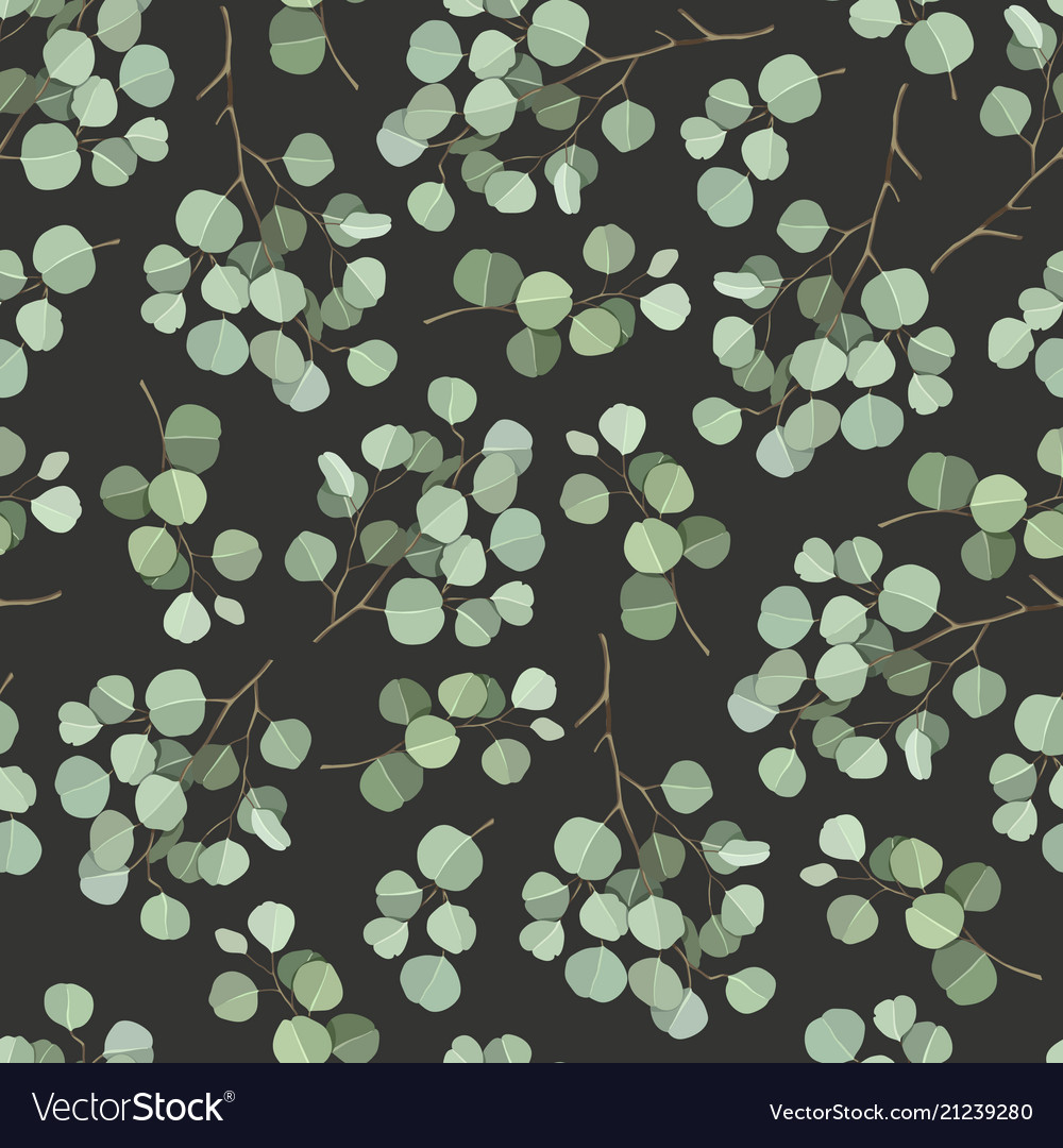 Seamless pattern with eucalyptus branches Vector Image