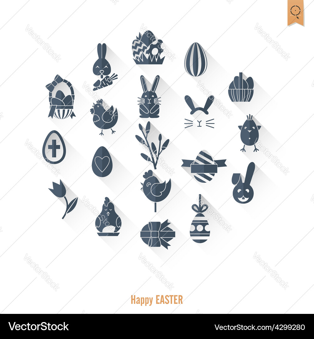Set of the easter icons Royalty Free Vector Image