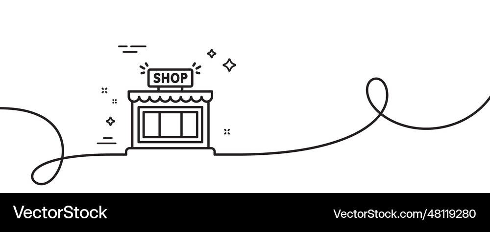 Shop line icon store symbol continuous line Vector Image